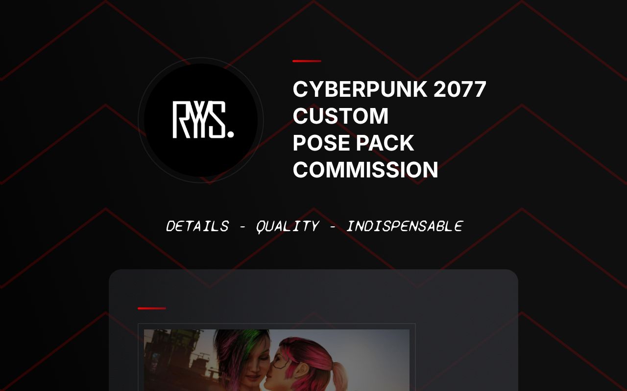 CYBERPUNK 2077 CUSTOM POSE PACK COMMISSION